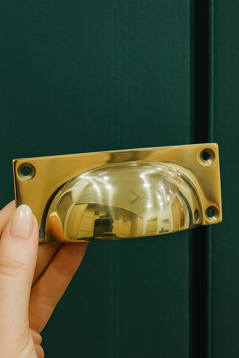 4'' Rectangle Bin Pulls - Unlacquered Polished Brass – Stylentdecor