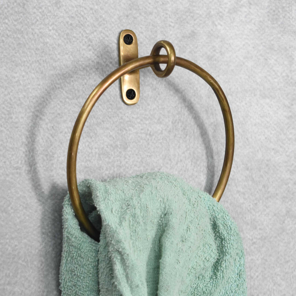 Brass Minimalist Towel Ring - Antique By Hand – Stylentdecor
