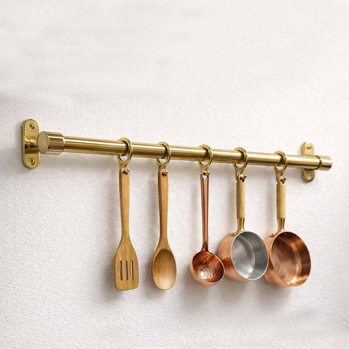 Unlacquered Polished Brass Pot Rail | Solid Brass Kitchen Rail ...