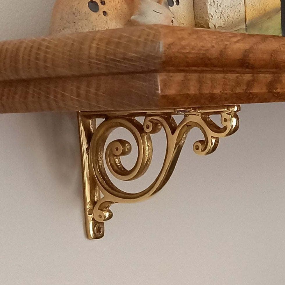 Swirl Shelf Bracket - Unlacquered Brass Polished – Stylentdecor